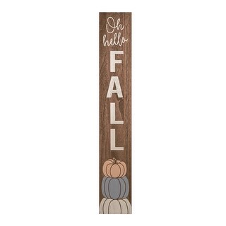 35.5" Rectangular "OH Hello Fall" Pumpkins Harvest Porch Board Sign ...