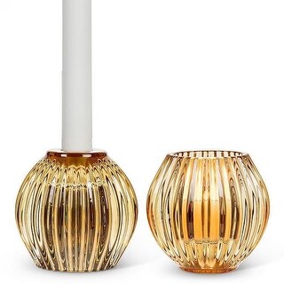Amber Color Reversible Ball Taper/Votive Candle Holder - Bed Bath ...