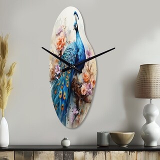 Designart - Blue Coral Indian Art Dancing Peacock II - Indian Art Large ...