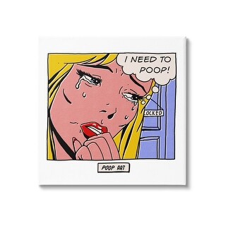 Stupell Need To Poop Classic Comic Canvas Wall Art, Design by Matheus ...