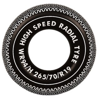 35" Black and White Radial Tire Inflatable Swimming Pool Inner Tube ...
