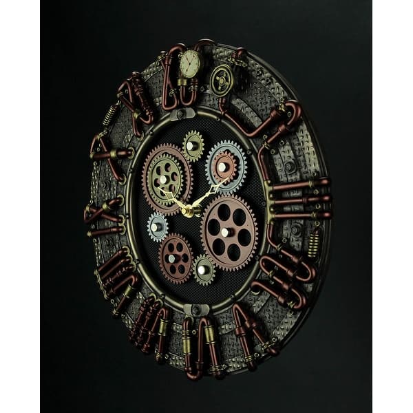 Steampunk Electricity Conduit Piping Wall Clock - 13.75 X 13.75 X 2 ...