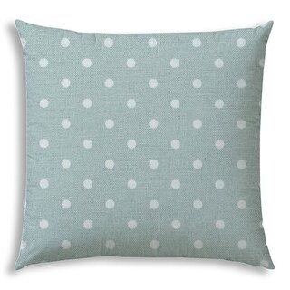 HomeRoots 20" X 20" Seafoam And White Blown Seam Polka Dots Throw ...