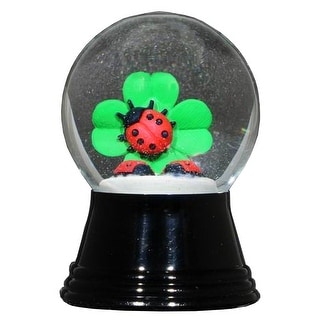2.5" Black & Red Perzy Snow Globe Small Clover Ladybugs Decoration ...