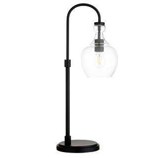 Metal Arched Table Lamp with Clear Glass Dome and LED Bulb - 8” x 11” x ...
