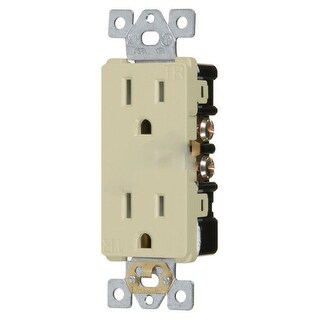 15 AMP Rectangle Ivory Electrical Receptacle Plastic-Aluminum American ...