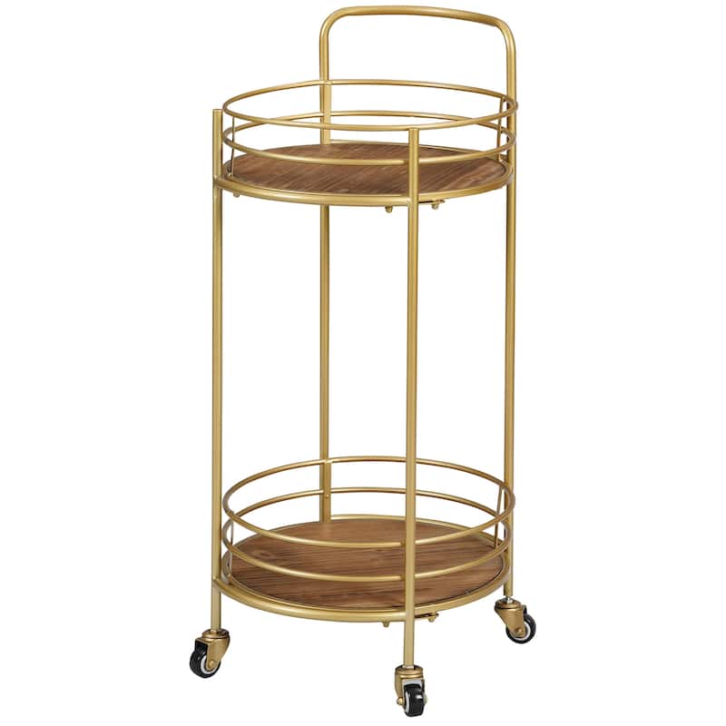 FirsTime & Co. Joliet Round Metal Bar Cart - Overstock - 31804807