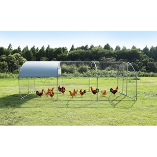 Large Metal Chicken Coop Walk in Poultry Cage Hen Run House - Bed Bath ...