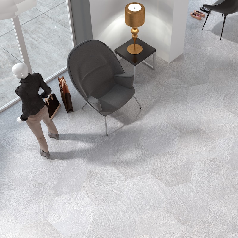 Merola Tile Nagpur Grand Hex Perla 19" x 22" Porcelain Floor and Wall ...