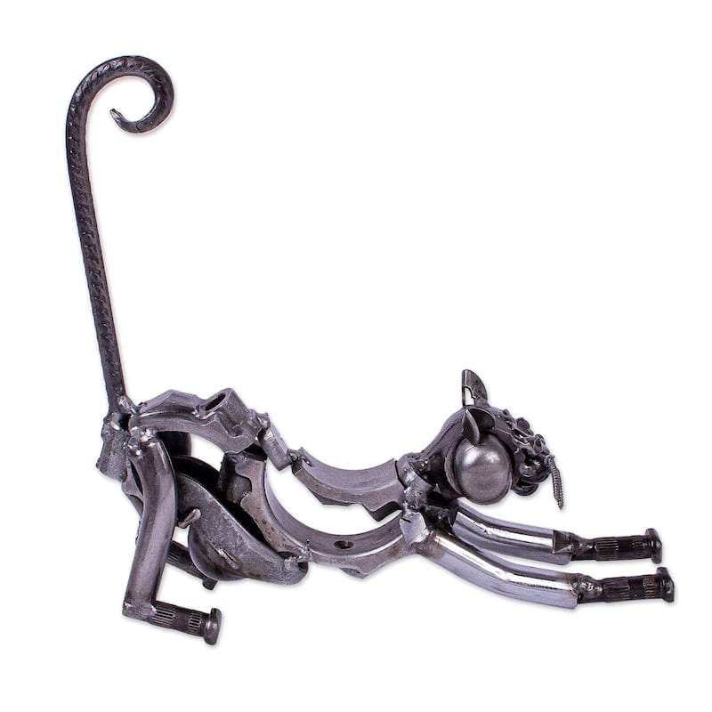 Novica Handmade Kitty Cat Recycled Metal Sculpture - Bed Bath & Beyond ...