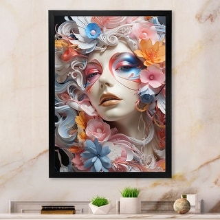 Designart "Mystic Desires Surreal Woman Portrait I" Surrealism Framed ...