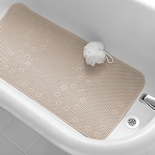Ivory Non-Slip Foam Bathtub Shower Mat With Suction Cups - 36" x 17 ...