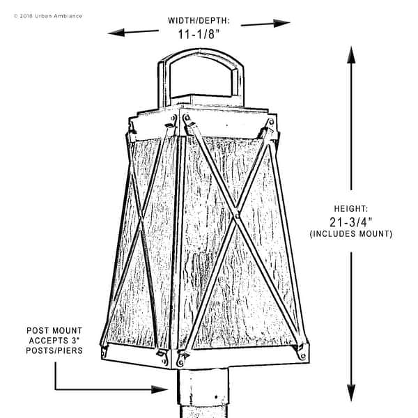 Luxury English Tudor Outdoor Post/Pier Light, 21.75"H x 10.5"W, with ...