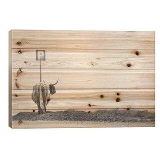 Highland Visitor Print On Wood by Dorit Fuhg - Multi-Color - Bed Bath ...