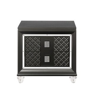 Bedroom Nightstand Side Table with Embossed Fronts Drawer and Faux ...