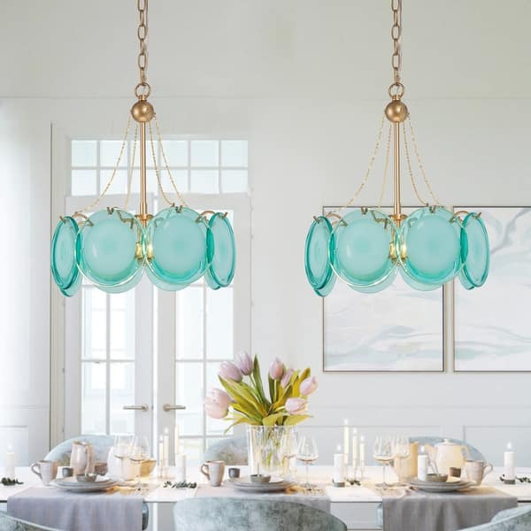 Strecy Boho Chic Chandelier Blue Crystal Glass Adjustable Handmade Navy ...