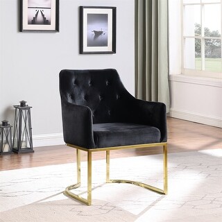 Lozenge Plaid Gold Base Accent Chair, Black/Blue - Bed Bath & Beyond ...
