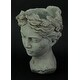 Turning Face Cement Greek Lady Head Indoor/ Outdoor Planter 10.5 Inch ...