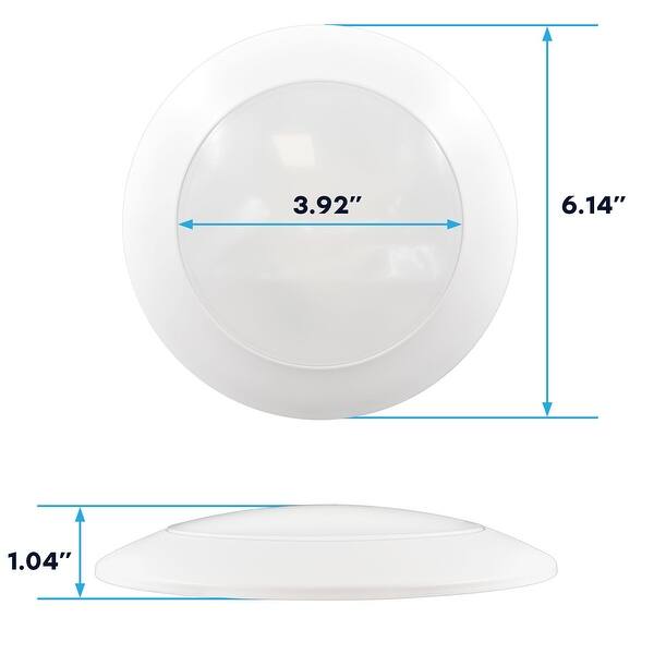 Luxrite 4 Inch LED Disk Light, 10W, 3 CCT Color Selectable, Dimmable ...