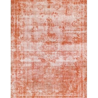 Ahgly Company Machine Washable Abstract Pastel Orange Area Rugs - Bed ...