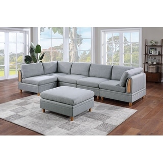 6 Piece Dorris Fabric Modular Sectional Sofa Set, Living Room Furniture ...