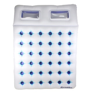 76-Inch Inflatable White and Blue 18 Pockets Dual Window Pool Air ...