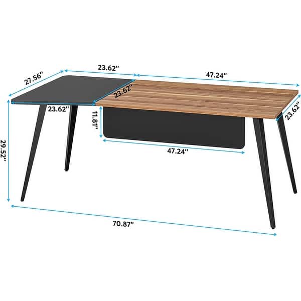 70 Inch Executive Desk, Large Computer Desks for Home Office - Bed Bath ...