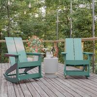 Modern 2-Slat Adirondack Poly Resin Rocking Chair for Indoor/Outdoor ...