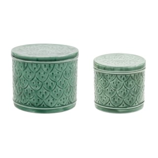 Sage Green Metal Container with Lid (Set of 2) - Bed Bath & Beyond ...