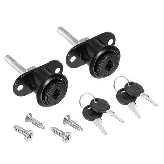 19mm Drawer Locks, 2 Pack Zinc Alloy Nickel Plated Drawer Lock, Black ...