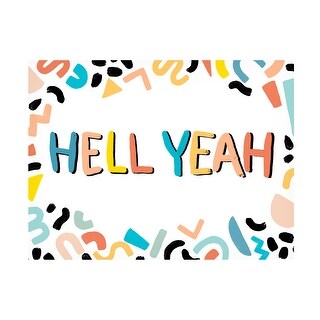 June Erica Vess '90s Phrases Hell Yeah III' Canvas Art - Bed Bath ...
