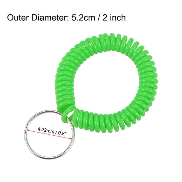 Spiral Keychain, 5Pcs Wrist Coil Key Ring Wristband Key Holder Lanyard ...