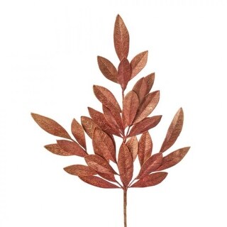 Painted Look Red And Gold Bay Leaf Spray Faux Plants And Trees - Bed ...