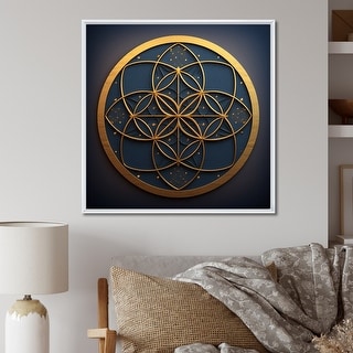 Designart "Sacramental Blue Sacred Geometry Seal I" Modern Geometric ...