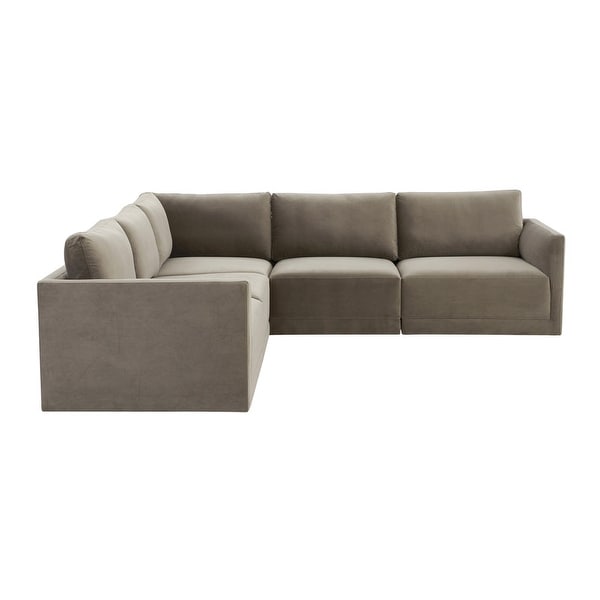 Linen L-Shape Modular Sofa with Convertible Ottoman - Bed Bath & Beyond ...