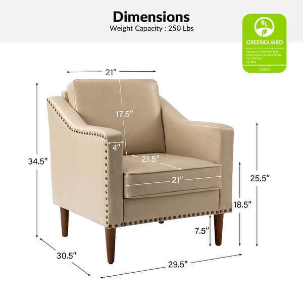 Duarte 29" Transitional Faux Leather Armchair with Sloped Arms Set of 2 ...