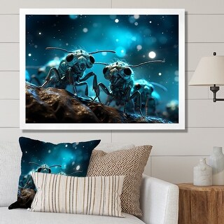 Designart "Lunar Workers Silver Ants" Animals Ant Framed Wall Art ...
