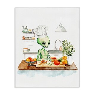 Stupell Chef Alien in Kitchen Canvas Wall Art Design By Lil' Rue - Bed ...