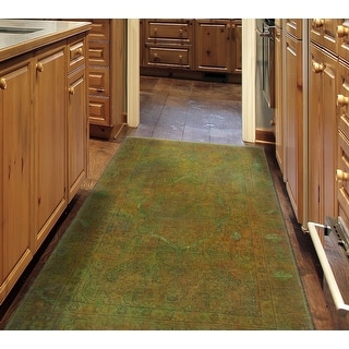 Noori Rug Vintage Distressed Alyssa Orange/Green Rug - 4'1" x 6'4 ...