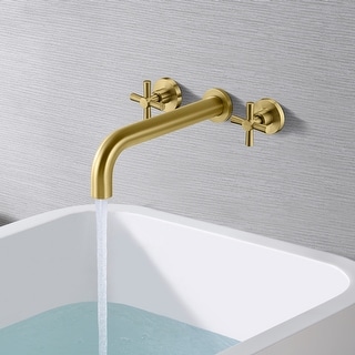 SUMERAIN Wall Mount Tub Filler High Flow Bathtub Faucet with Two Cross ...