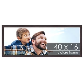 40x16 Distressed/Aged Mahogany Complete Wood Panoramic Frame with UV ...