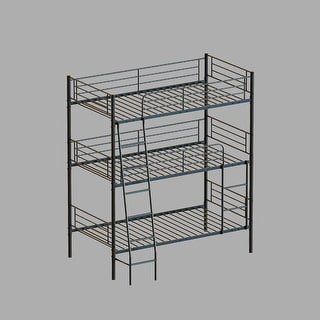Space-Saving Twin Metal Triple Bunk Bed, Easy to Assemble, Can Be Split ...