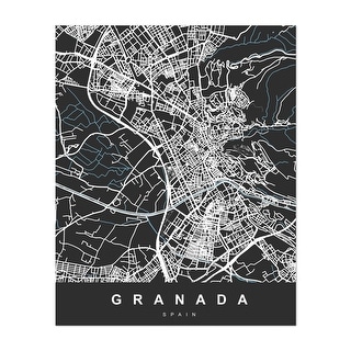 Granada Andalusia Spain Granada City Map Maps Plant Art Print/Poster ...