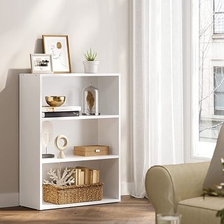 3-Tier Bookcase and Bookshelf Wooden Open Shelf Bookcase - On Sale ...