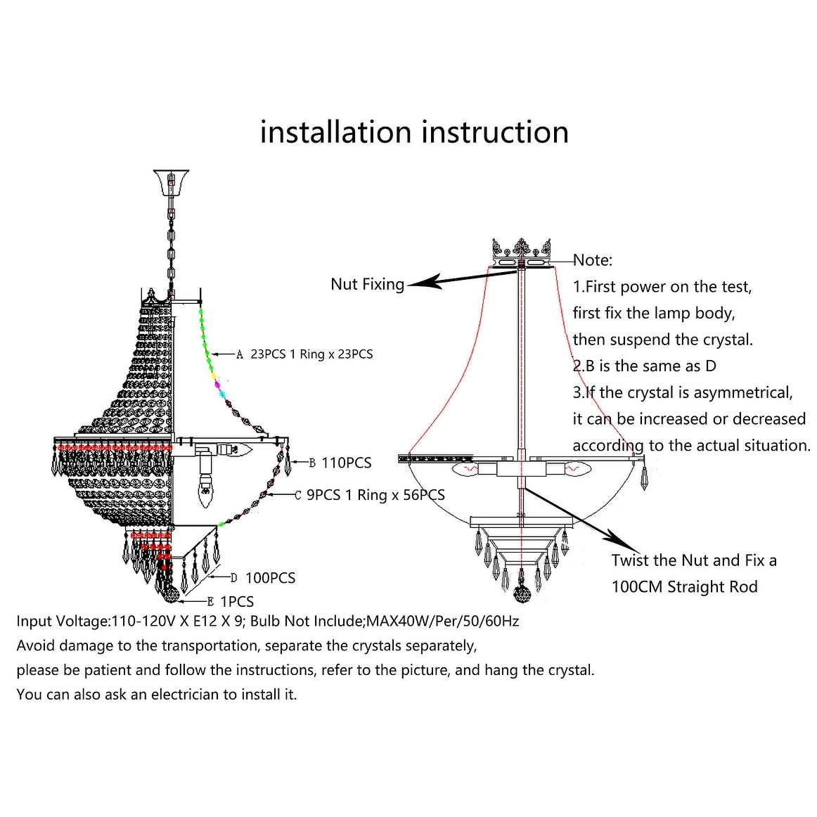 chandelier guidelines