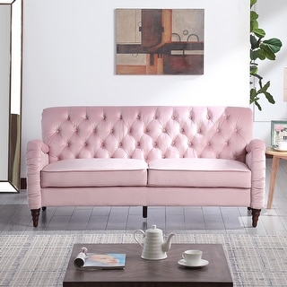Pink Chesterfield 3 seater Modern Sofa Loveseat - Bed Bath & Beyond ...