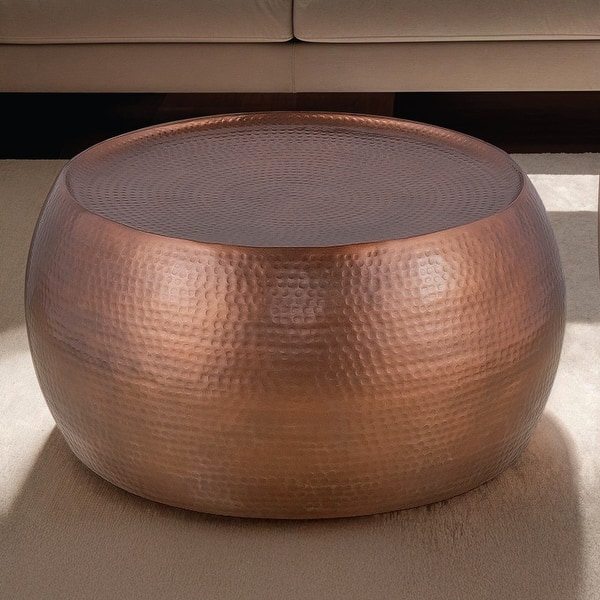 copper hammered coffee table