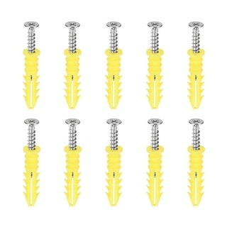 8x35mm Plastic Expansion Tube for Drywall with Screws Yellow 50pcs ...