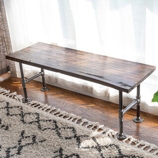 PIPE DECOR Live Edge Wood Bench with Authentic Industrial Pipe Legs ...