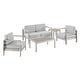 Linon Nordwind Aluminum Outdoor 2 Seater Sofa 5pc Patio Set - Bed Bath ...